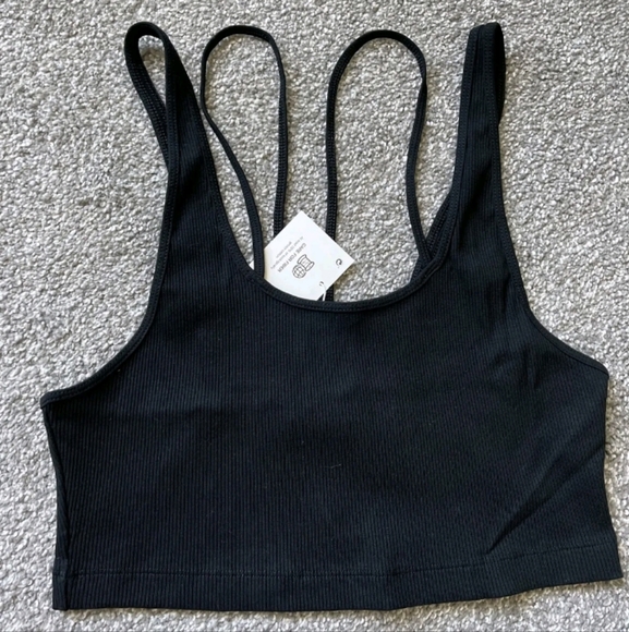 Zara | Tops | Zarablack Ribbed Crop Tankl | Poshmark